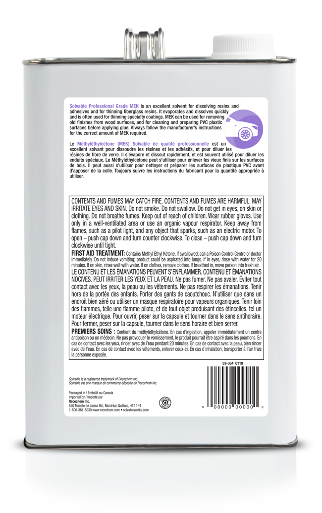 Methyl Ethyl Ketone (MEK) | Made in Canada | Solvable